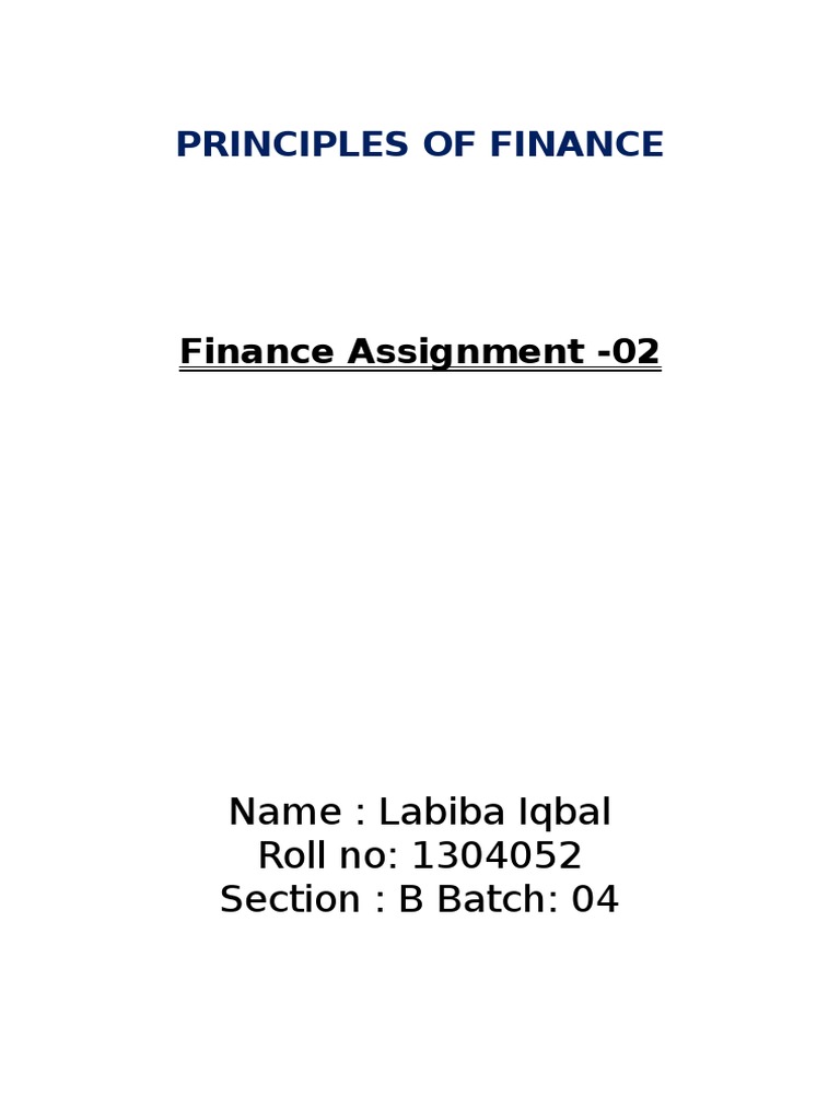 Principles of Finance Assignment 02 | PDF | Initial Public Offering ...