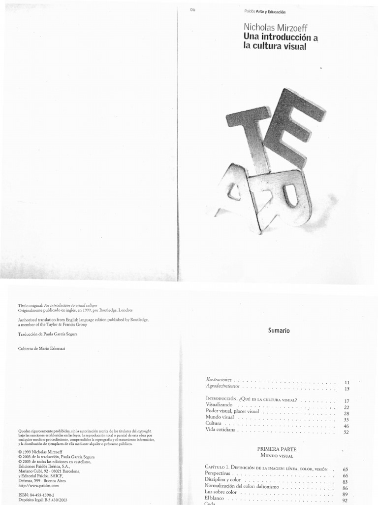 Mirzoeff Nicholas Una Introducciã N A La Cultura Visual | PDF
