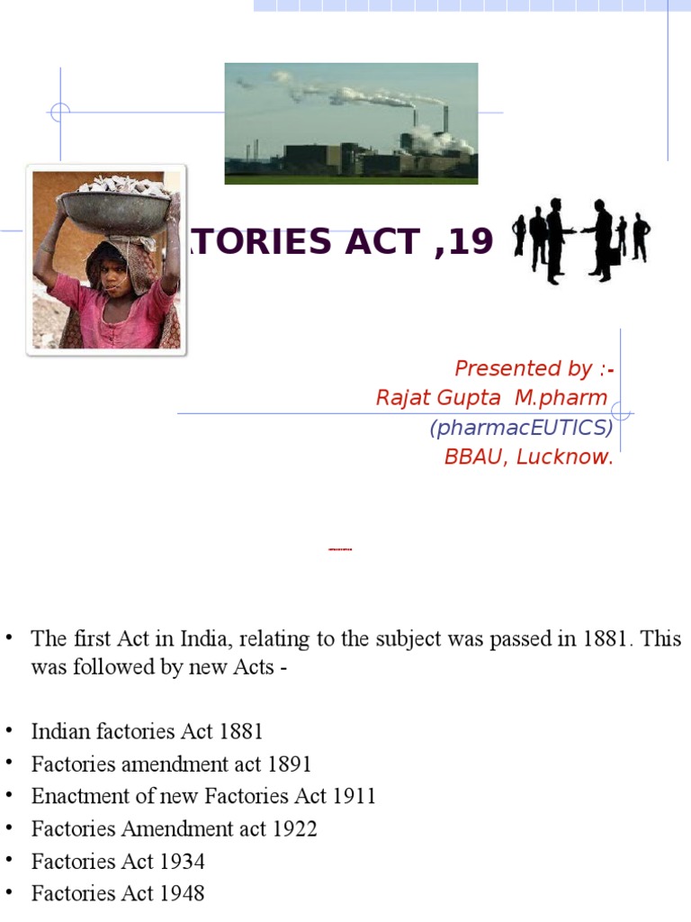 Factory Act 1948 | PDF | Factory | Occupational Safety And Health