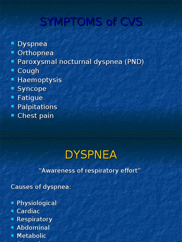 Symptoms of Cvs | PDF | Lung | Heart