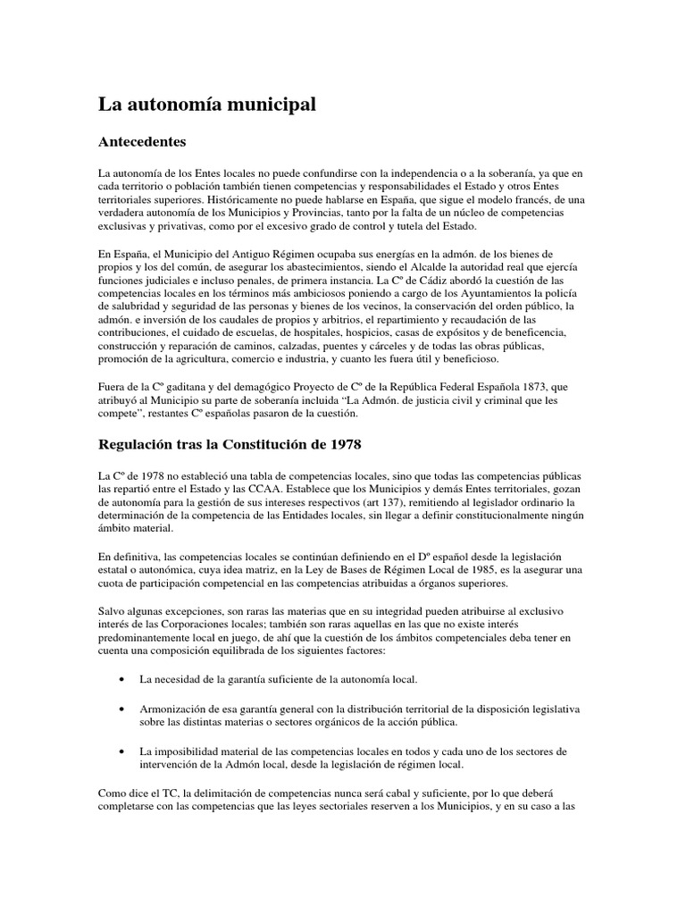 07 La Autonomía Municipal | PDF | Estado (política) | Corporaciones