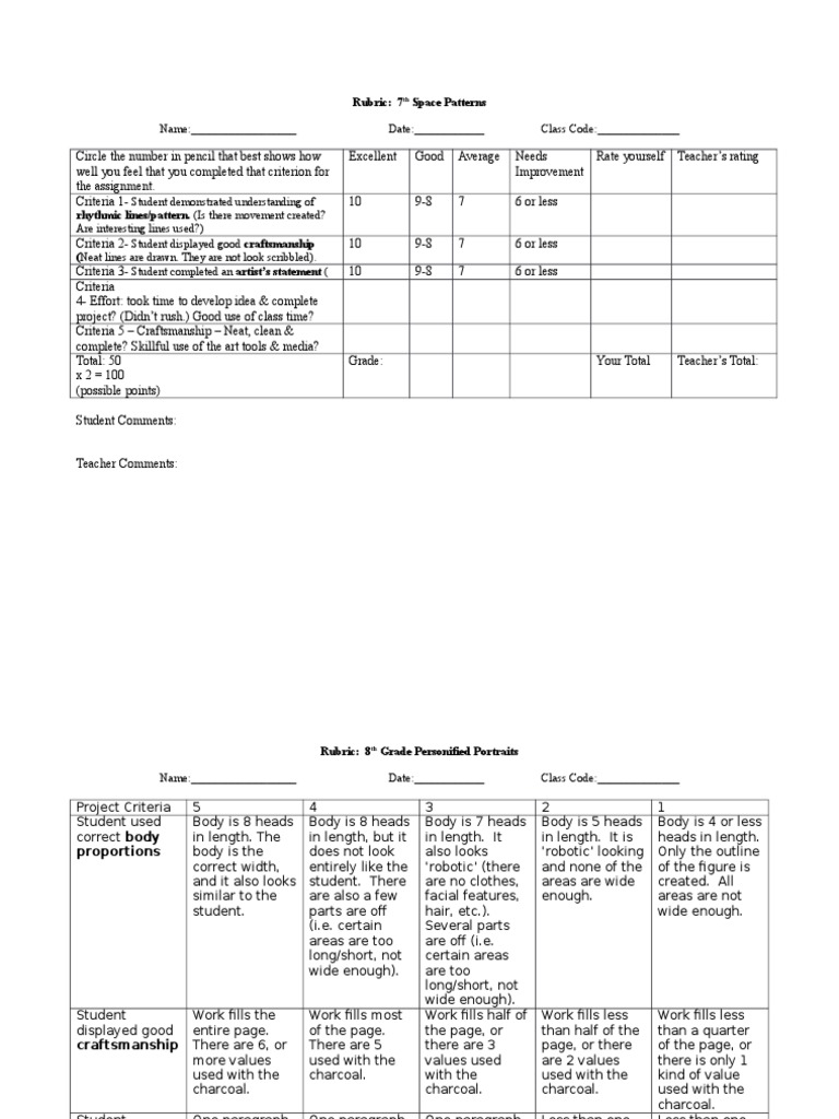 Space Rubric 7th Grade | PDF | Rubric (Academic) | Communication