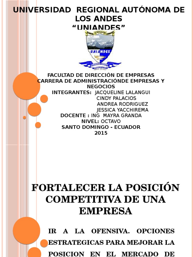 Capitulo 6 Fortalecer La Posiciòn Competitiva de Una Empresa | PDF ...