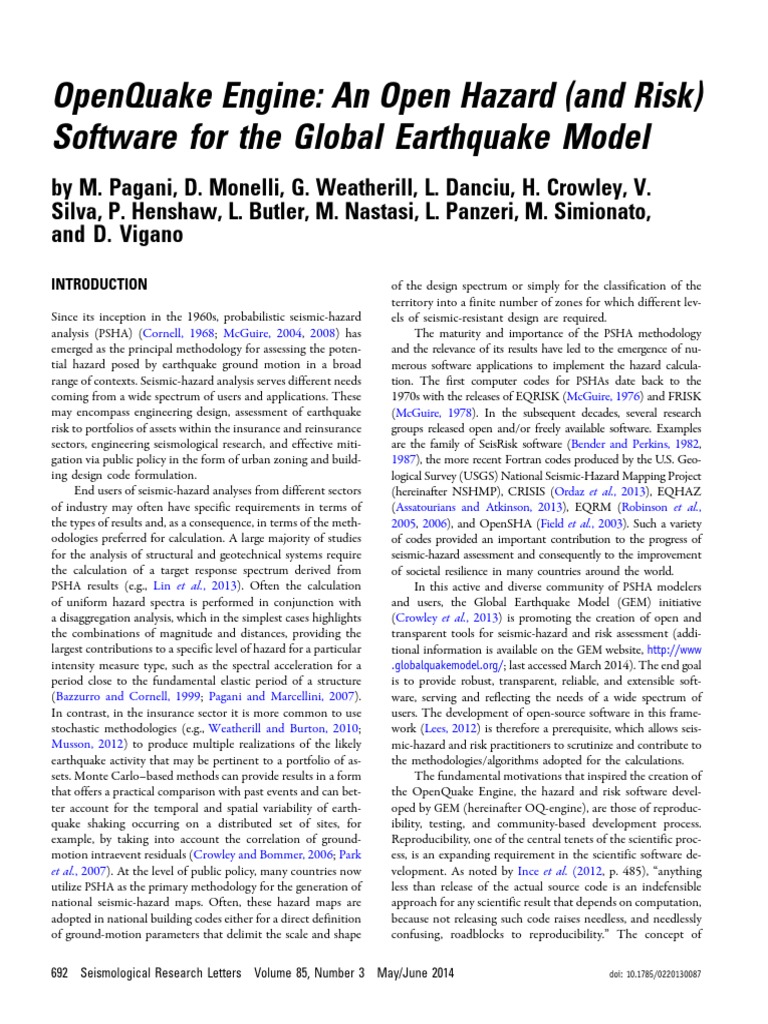 OpenQuake Engine for Seismic Risk Analysis | PDF | Unit Testing ...