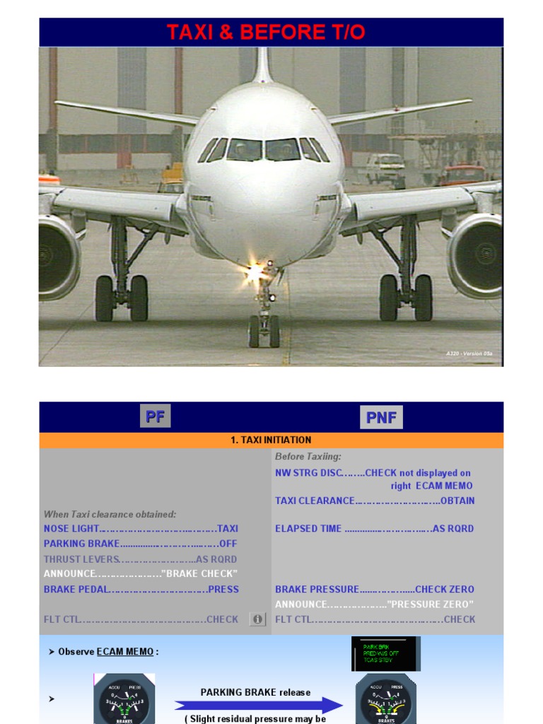 A320 Taxi and Takeoff Procedures Guide | PDF | Air Traffic Control ...