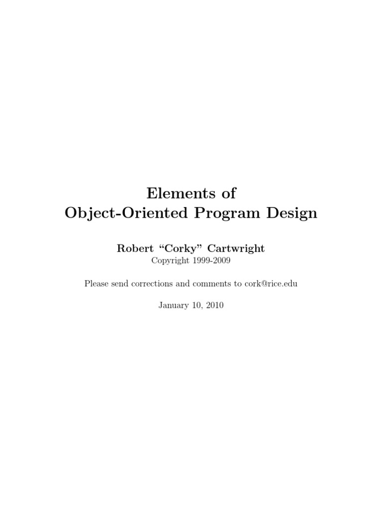 Elements Of Object Oriented Program Design Pdf Data Type Class Computer Programming 4994
