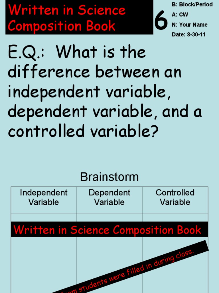 Control Variable In Science