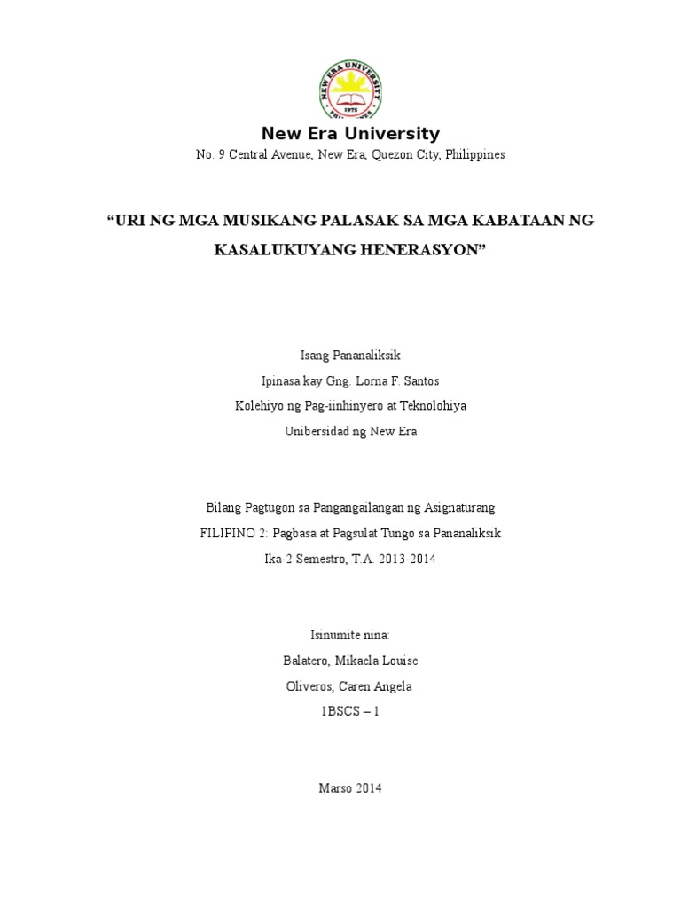 Baby Thesis - Fil2a | PDF