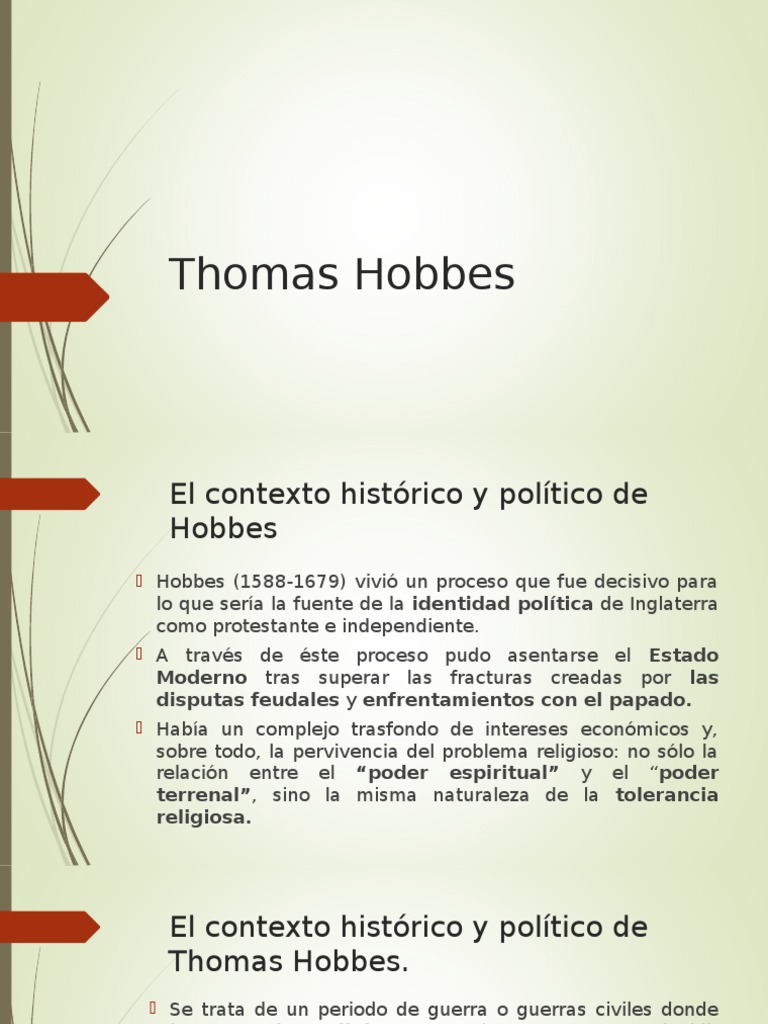 Contexto Político de Hobbes y el Estado | PDF | Thomas Hobbes | Método ...
