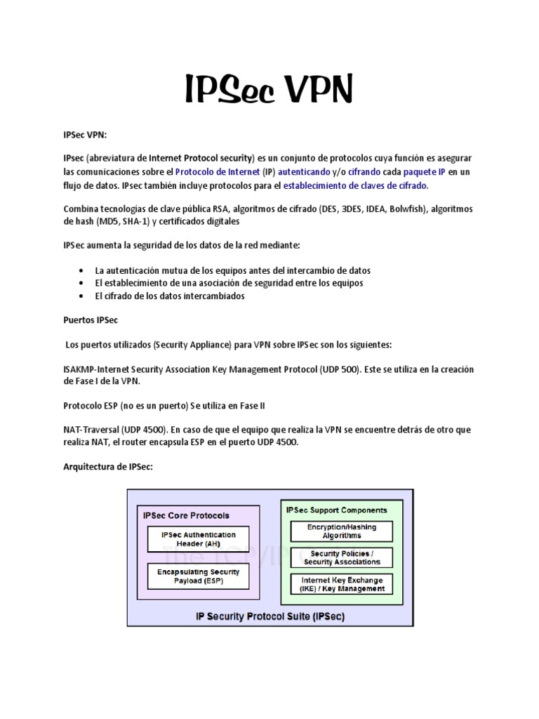 IPSec VPN | PDF | Dirección IP | Red privada virtual