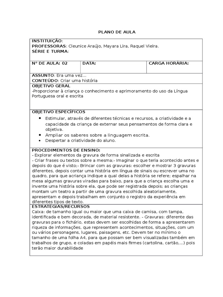 Plano de Aula Libras | PDF