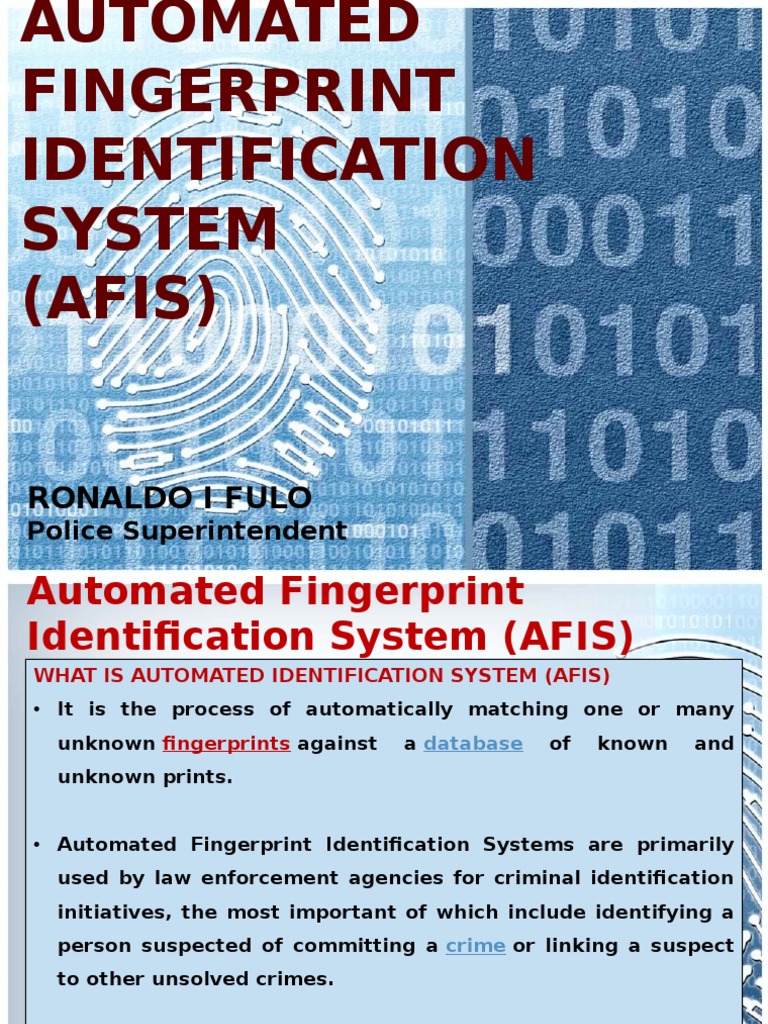 AFIS Edited | Fingerprint | Law Enforcement