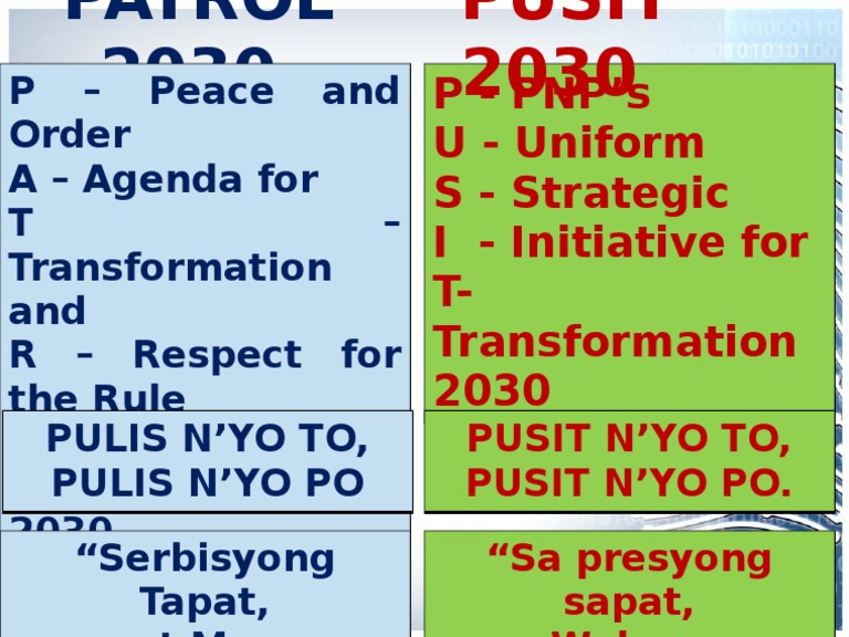 PNP Patrol 2030: Peace and Order Agenda | PDF