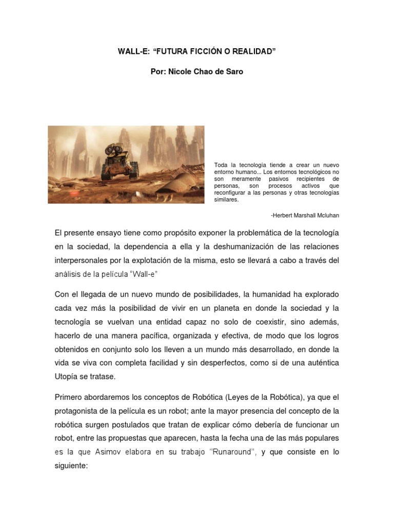 Wall e | PDF | Robot | Robótica