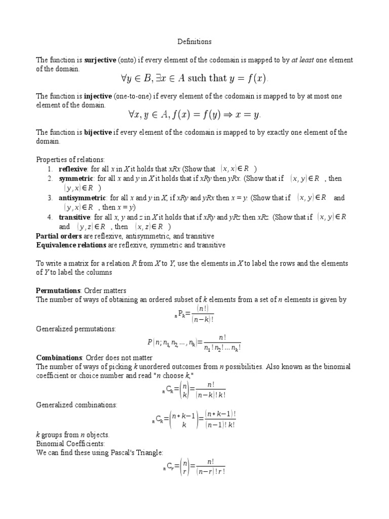 Discrete Mathematics Cheat Sheet | PDF | Vertex (Graph Theory ...
