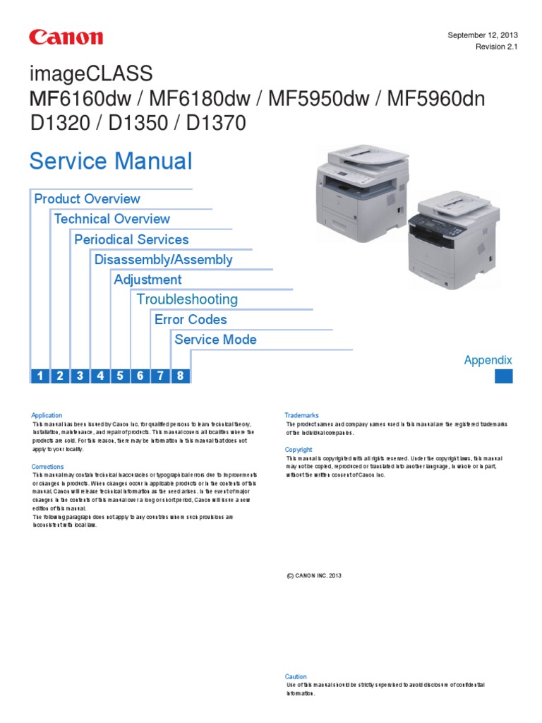644 imageCLASS MF6100 MF5900 D1300 SM Rev2.1 091213 | PDF | Signal ...