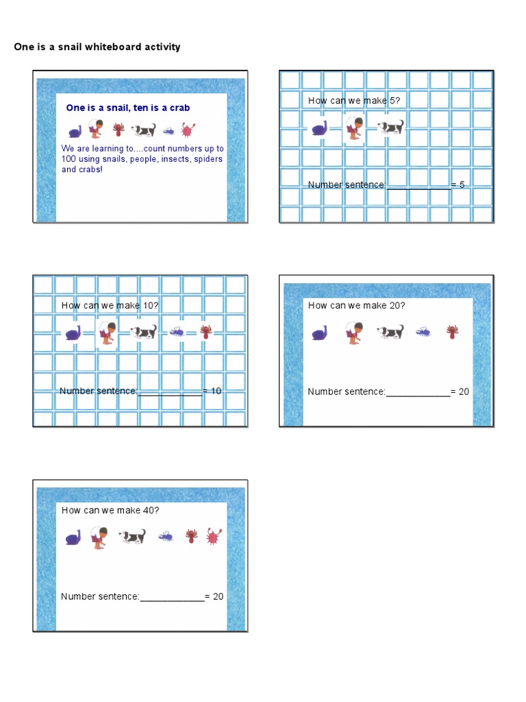 One Is A Snail, Ten Is A Crab: How Can We Make 5? | PDF | Self-Improvement