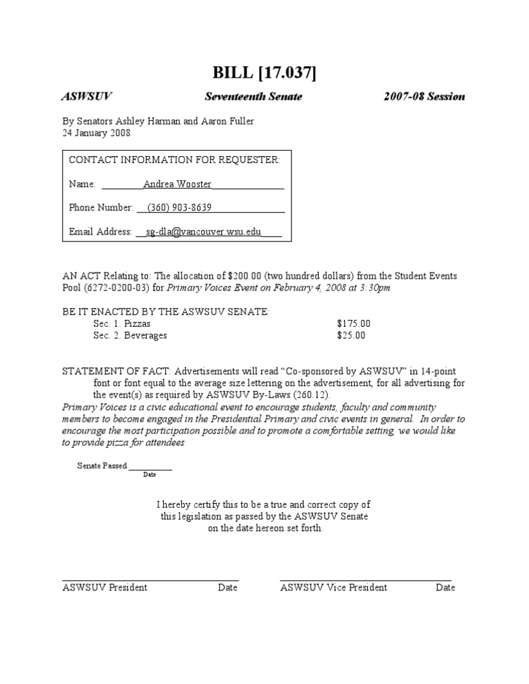 Bill 17.037 | PDF | Politics | Social Science
