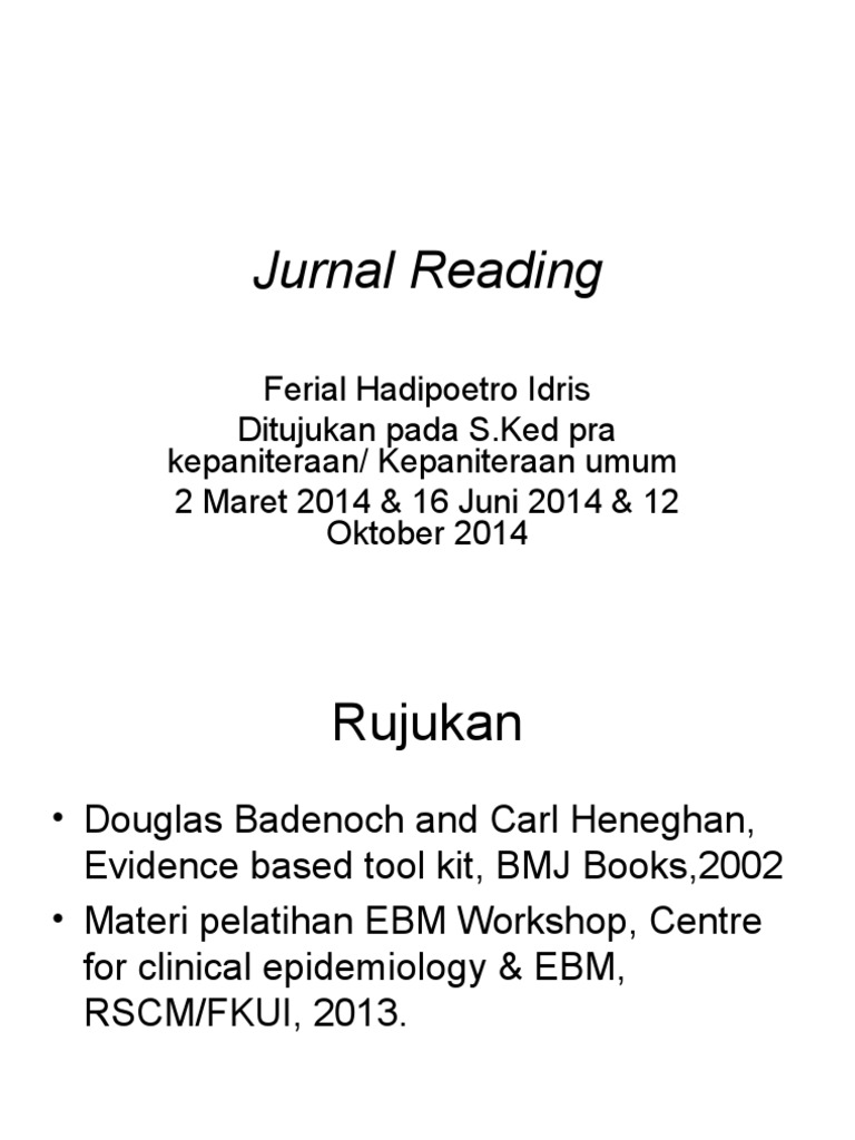 EBM Journal Reading Guide | PDF | Evidence Based Medicine | Sensitivity ...