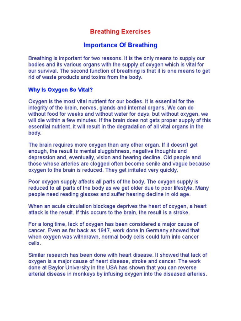Breathing Exercises | PDF | Self-Improvement | Lifestyle