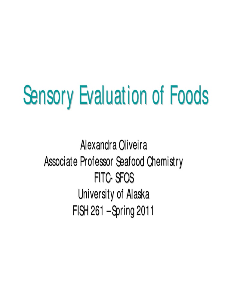 Sensory Evaluation of Food Tutorial 2 | PDF