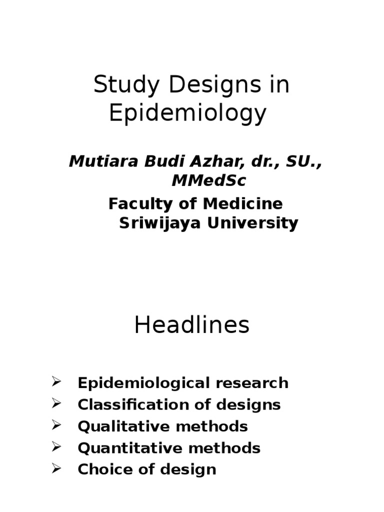 Epid Study Design | PDF | Cohort Study | Epidemiology
