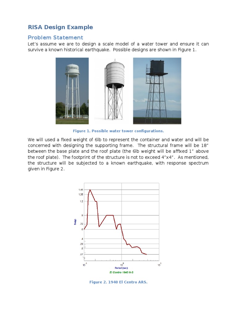 Water Tank Support Structure Design - RISA Tutorial Example | PDF ...