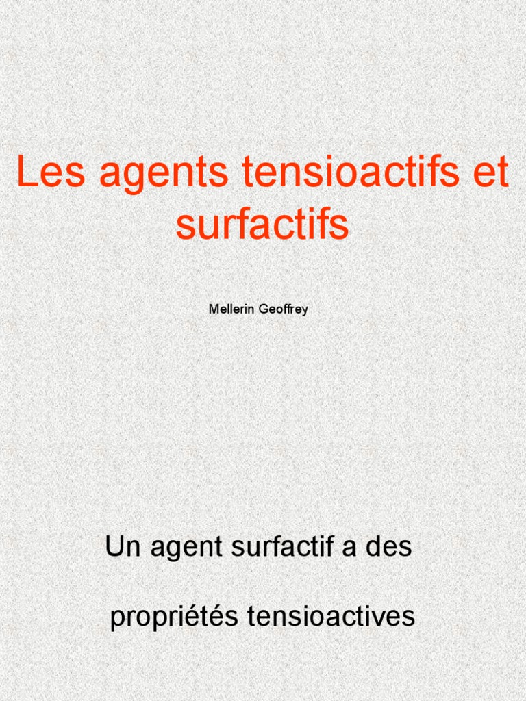 Tensioactifs | PDF | Tensioactif | Substances chimiques
