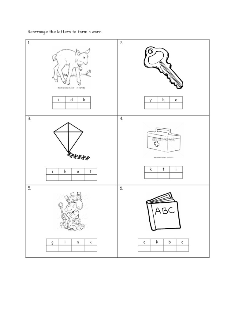 Rearrange The Letters To Form A Word. 1. 2 | PDF