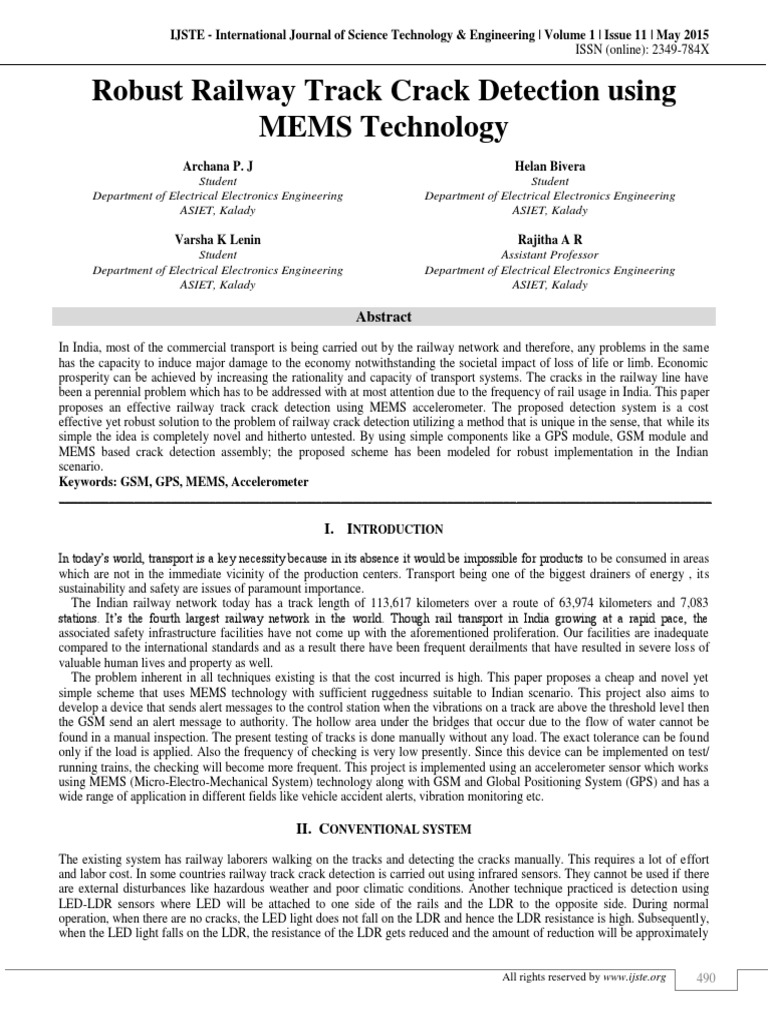 Railway Track Crack Detection System Project Ppt Nitromind