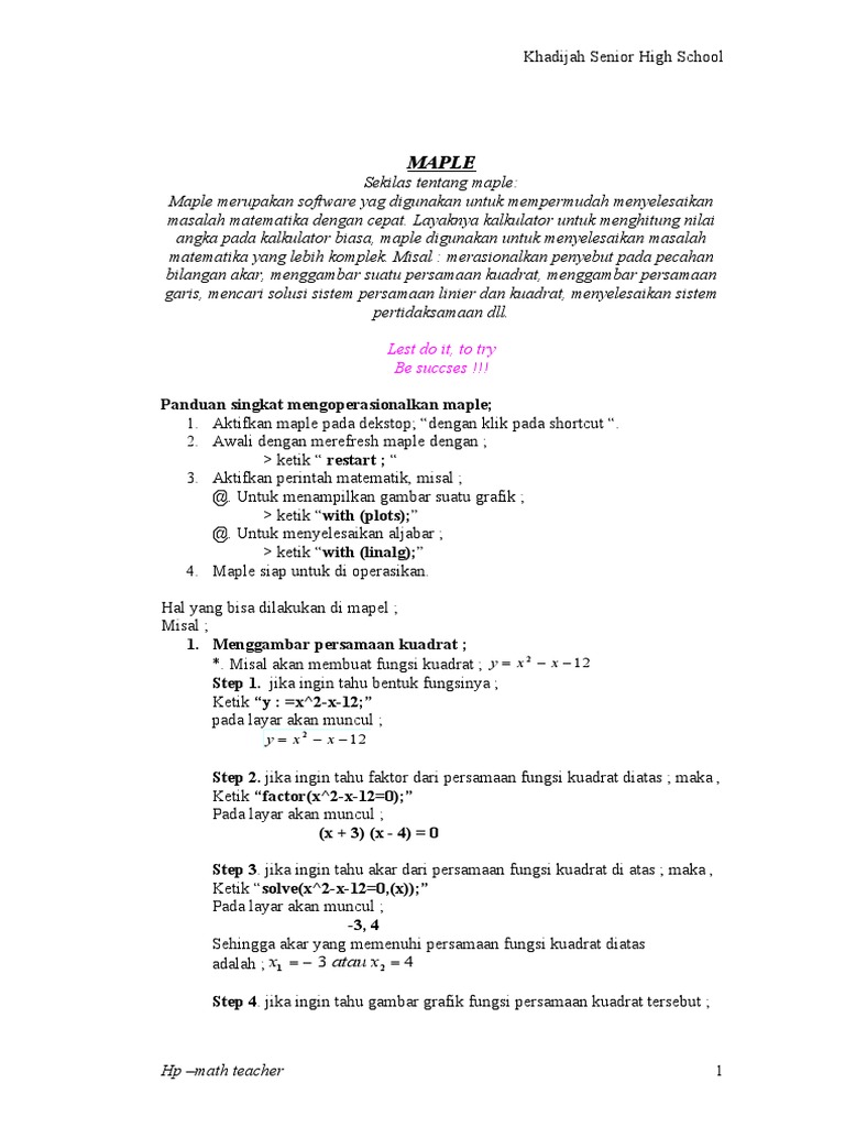 Guided of Maple | PDF | Metode & Bahan Ajar