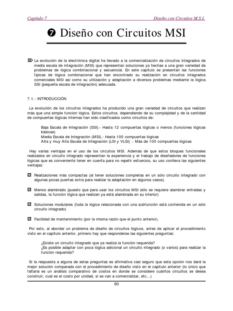 Diseño Con Circuitos MSI | PDF | Decimal codificado en binario | Poco