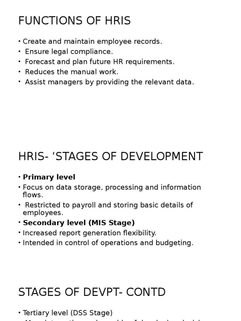 Stages of Development of HRIS | PDF | Computing | Accountability