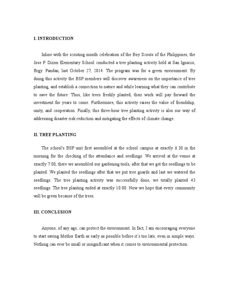 Tree Planting Activity Report 2014 | PDF | Trees | Natural Environment