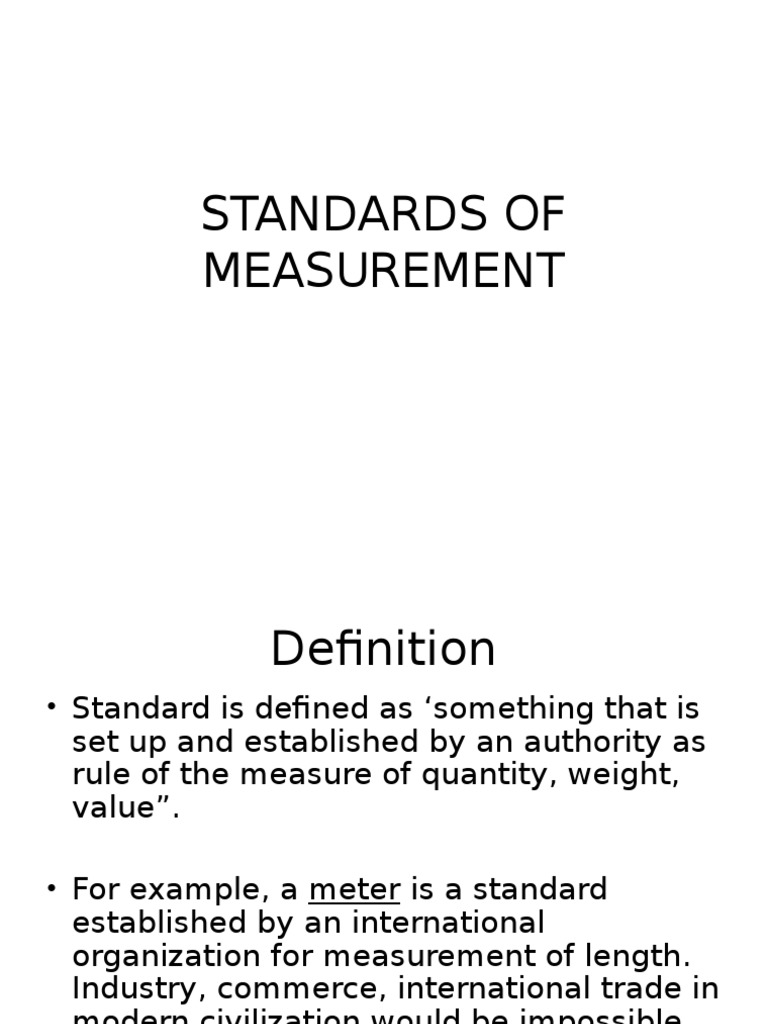 standards of measurement.ppt | Metre | Measurement