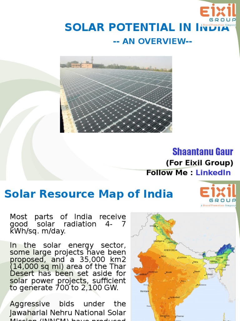 Solar Energy Potential in India Overview | PDF | Renewable Energy ...