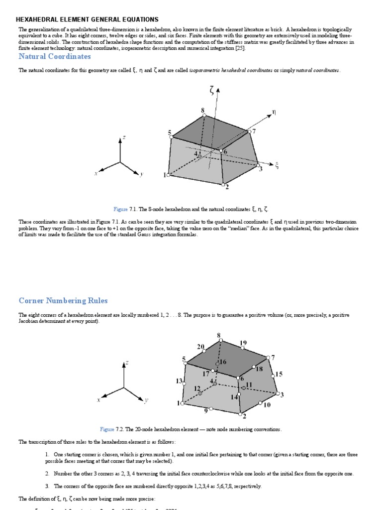 Hexahedral Element General Equations | Matrix (Mathematics) | Derivative