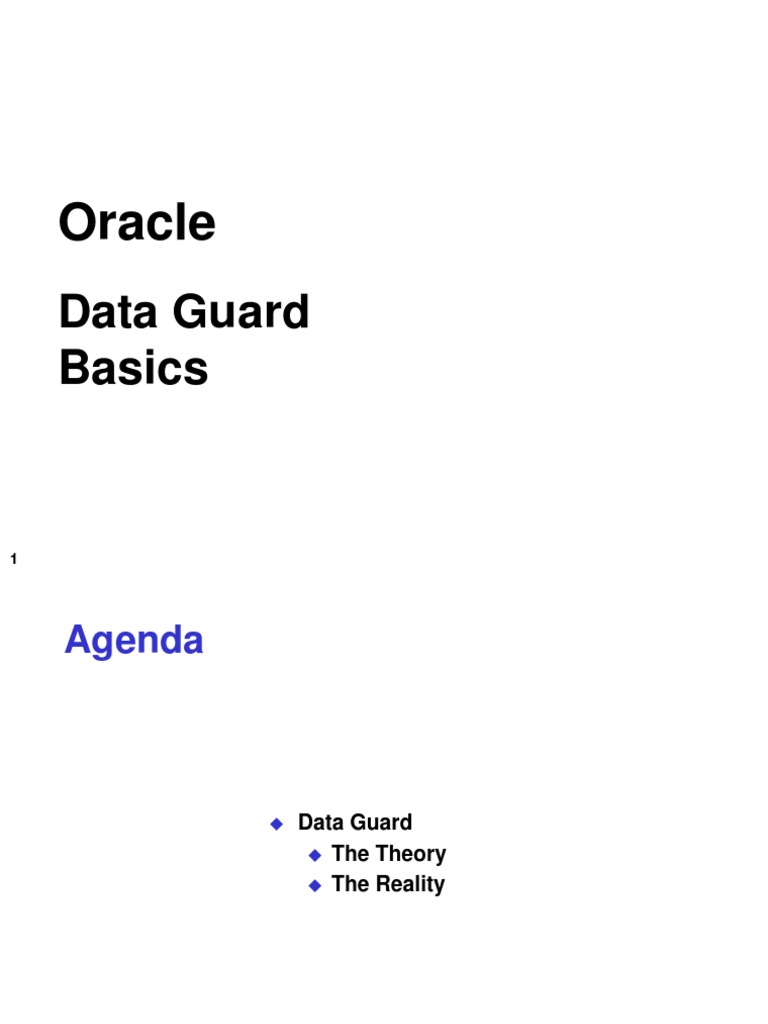 Data Guard Basics | PDF | Oracle Database | Load Balancing (Computing)