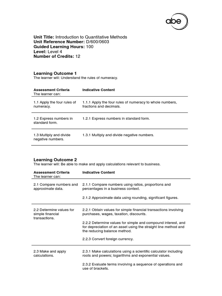 Introduction to Quantitative Methods | PDF | Probability | Logarithm