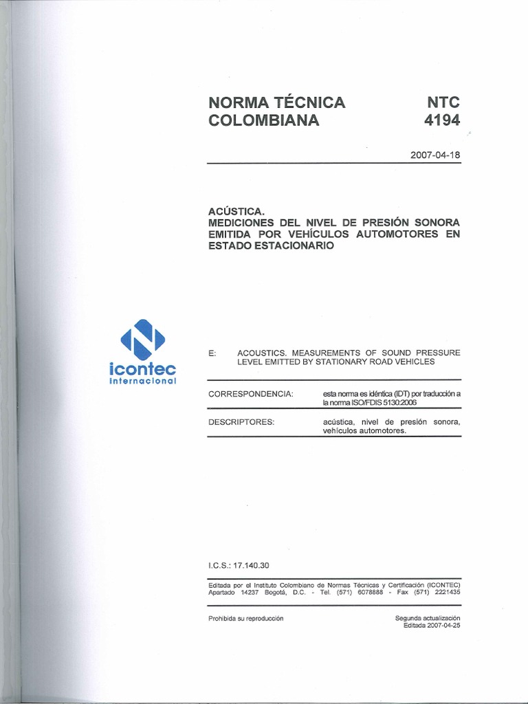 Norma NTC - 4194 | PDF