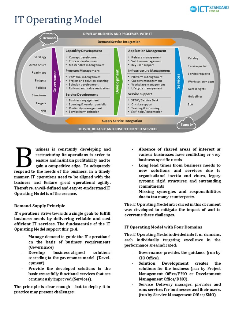 IT Operating Model | PDF | Strategic Management | Computing