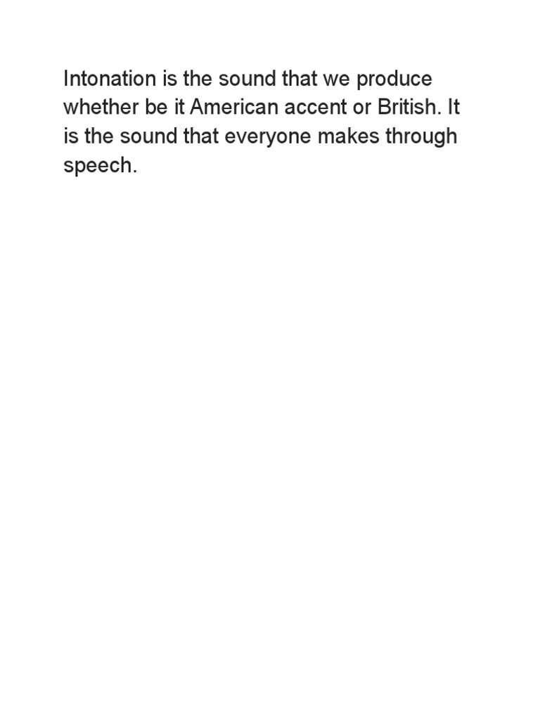 Understanding Intonation in Speech | PDF