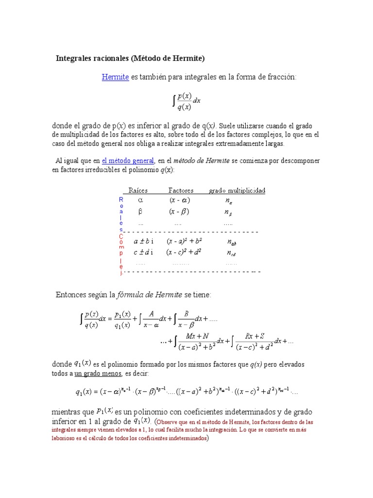 Integrales Racionales | Descargar gratis PDF | Integral | Fracción ...