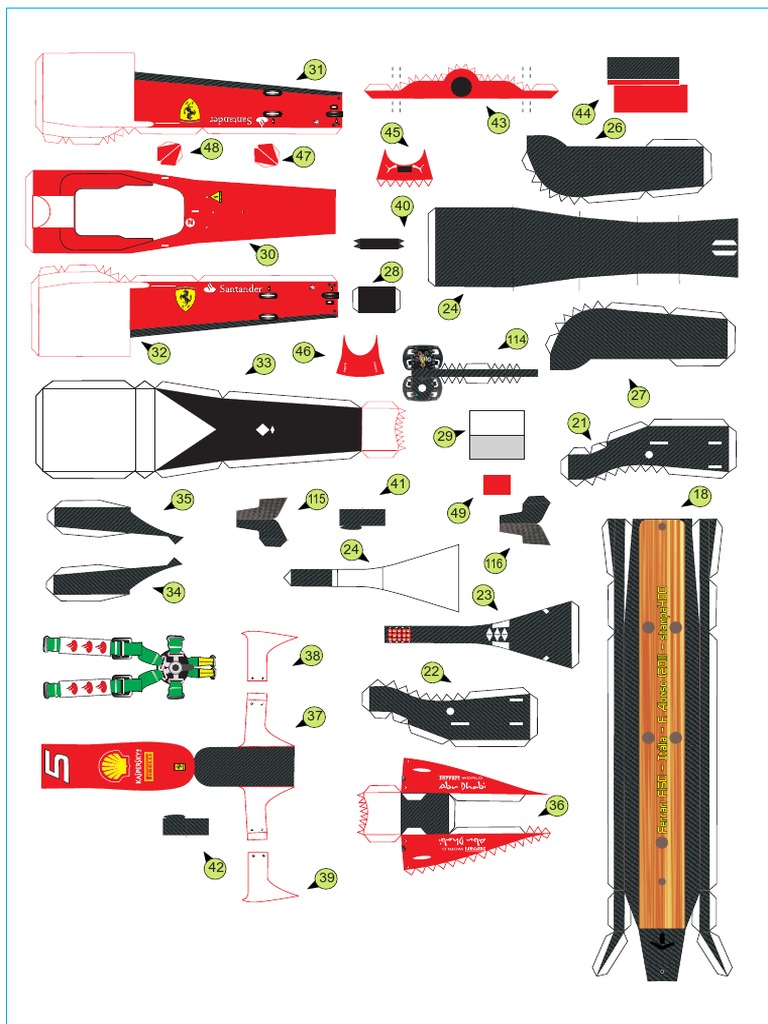 Ferrari F150 - Itália - Fernando Alonso (2011) Stampa400 Papercraft 2 | PDF