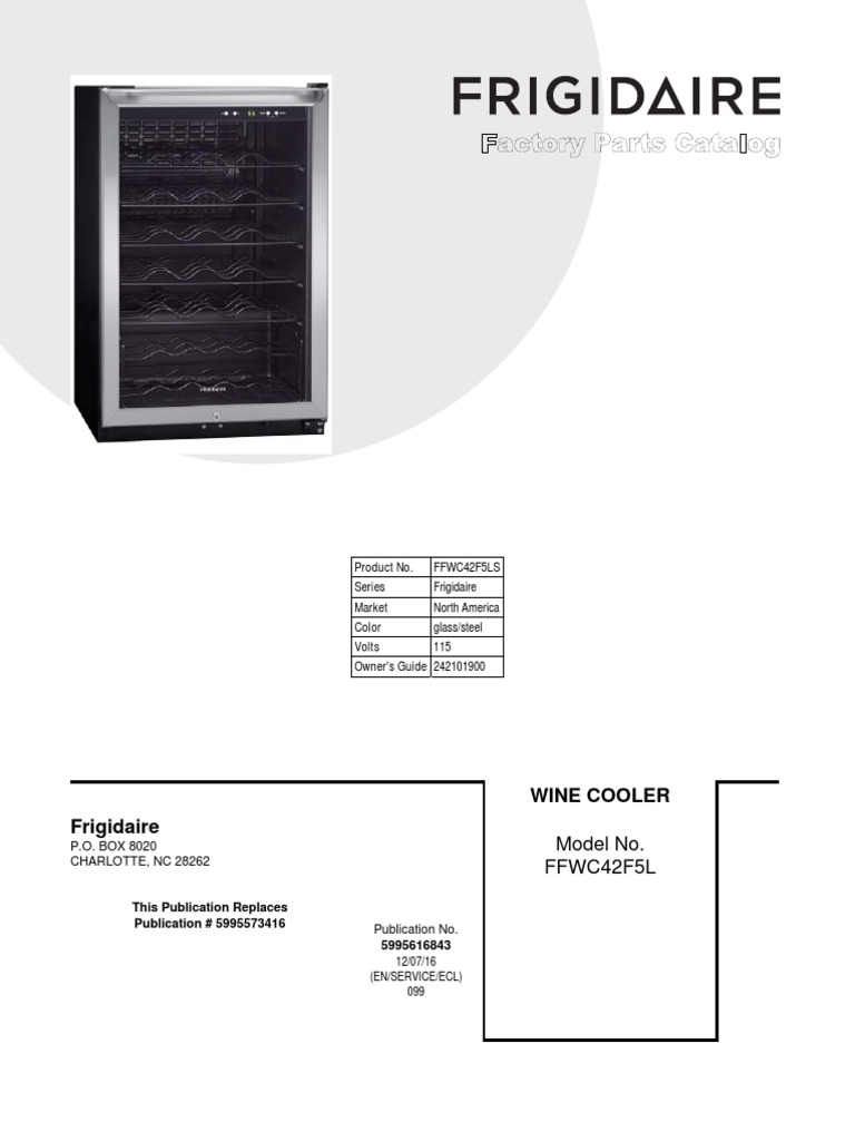 Frigidaire Ffwc42f5ls Wine Cooler Parts Guide Pdf Electrical