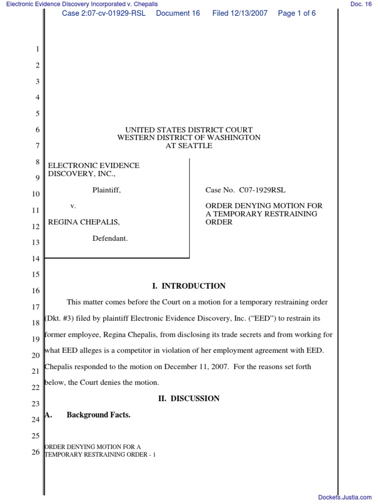 Electronic Evidence Discovery Incorporated v. Chepalis - Document No ...