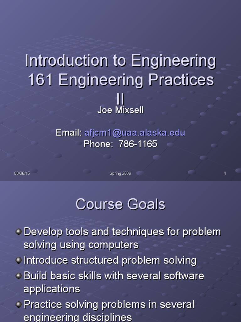 Introduction To Engineering 1612 | PDF | Matlab | Microsoft Excel