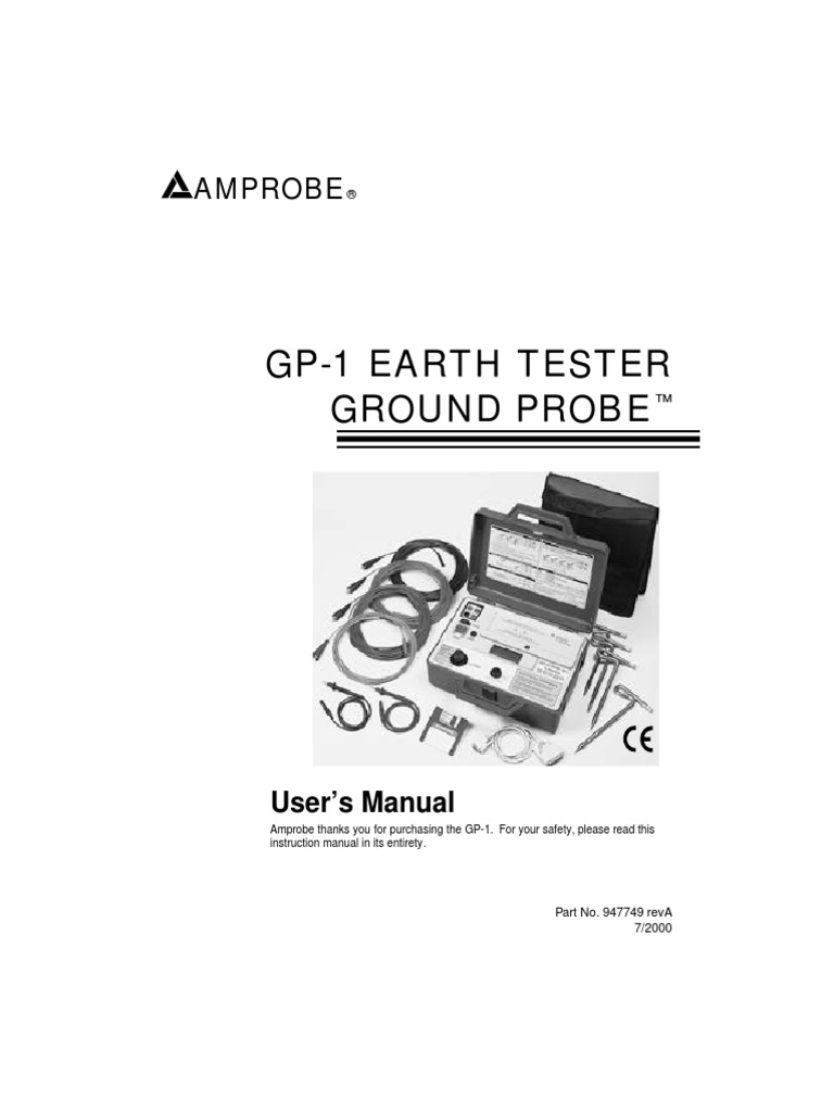GP 1 Earth Tester Ground Probe Manual | PDF | Battery (Electricity ...