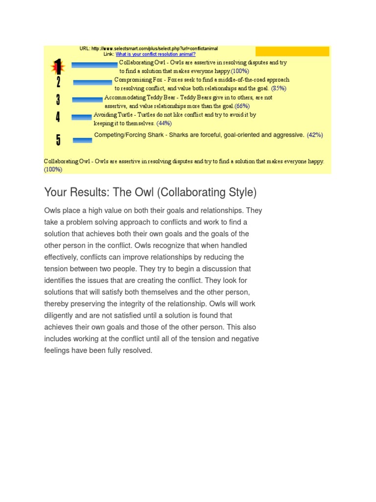 Your Results The Owl Collaborating Style Link Pdf Goal