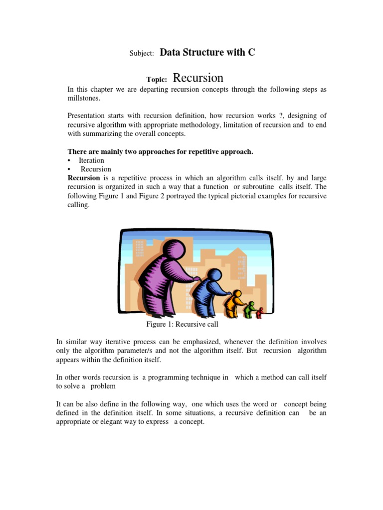 Recursion: Data Structure With C | Download Free PDF | Recursion | Subroutine